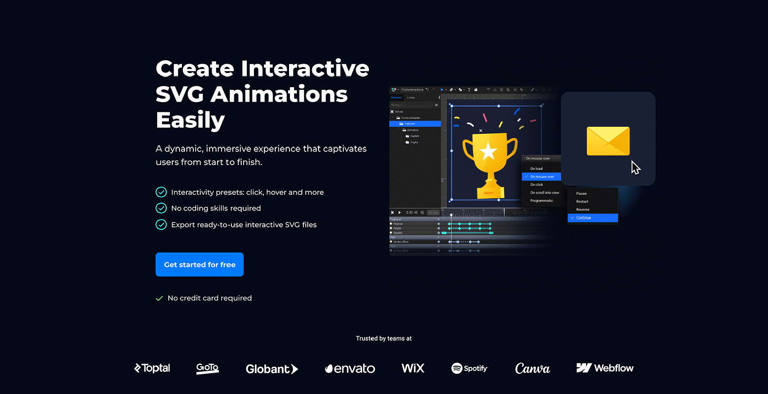 Create Interactive SVG Animation Online | Hover, Click, Scroll