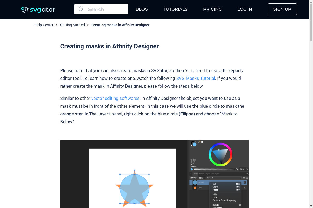 Creating Masks in Affinity Designer | SVGator Help