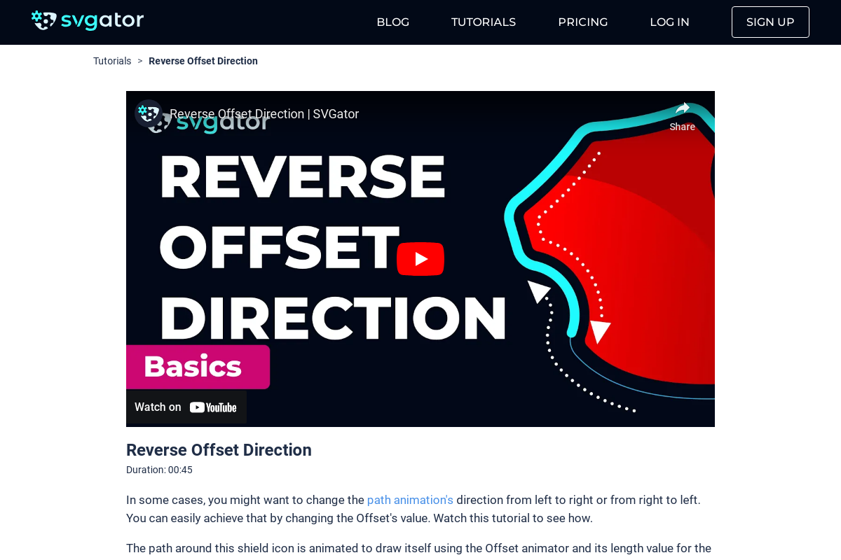 Reverse Offset Direction Svgator Tutorial
