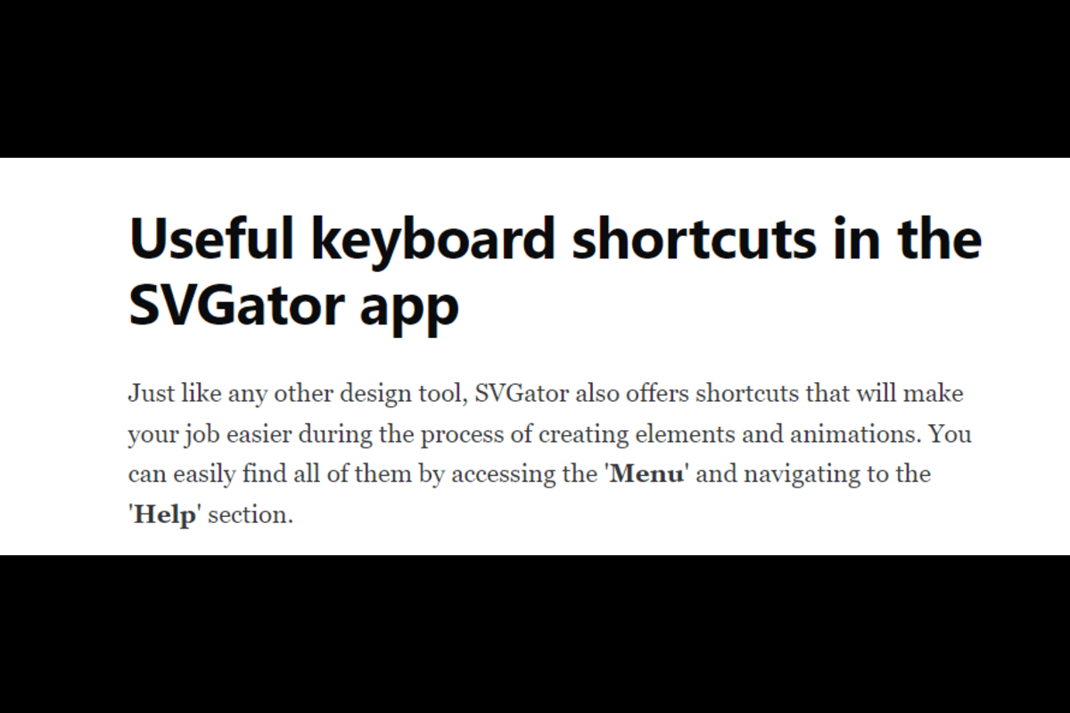 Useful Keyboard Shortcuts in the SVGator App - SVGator